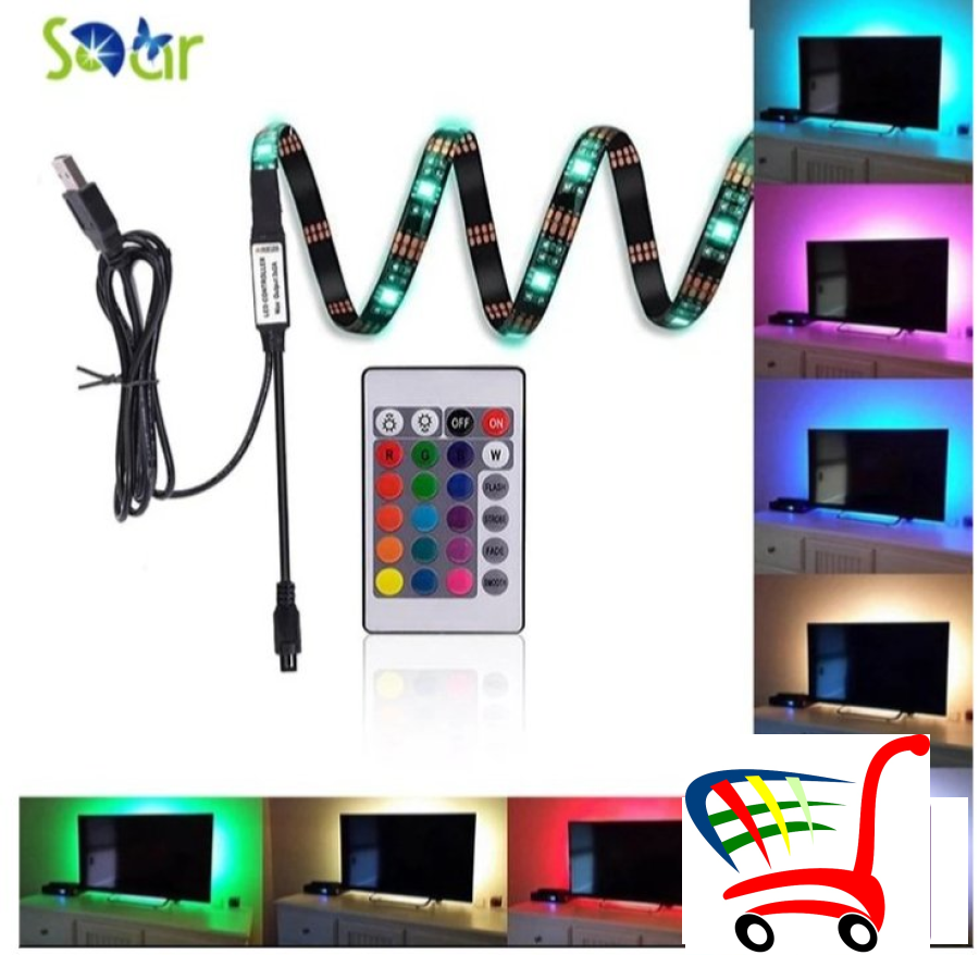 LED RGB USB TRAKA 2m Pozadinsko Osvetljenje Za Televizor - LED RGB USB ...