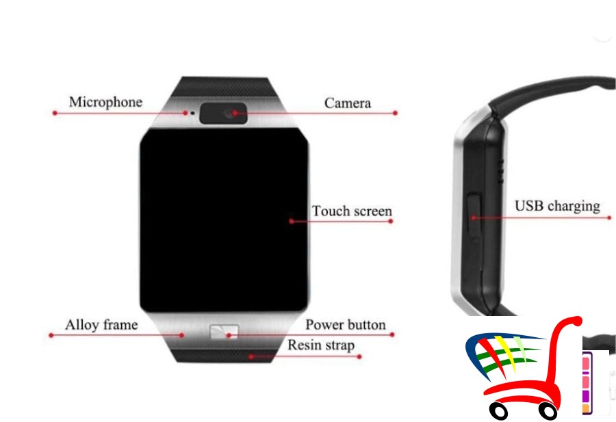 Smart Sat- Pametan sat DZ09 - Smart Sat- Pametan sat DZ09 - BumBum Shop